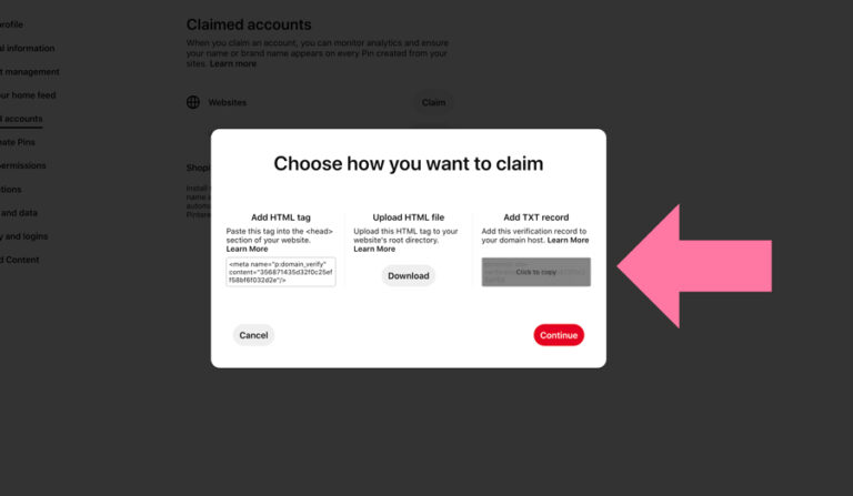 How to Claim a Website on Pinterest | Levee Road Studio
