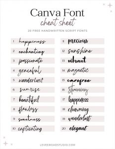 Best Free Handwritten Fonts on Canva (Part 1) | Levee Road Studio