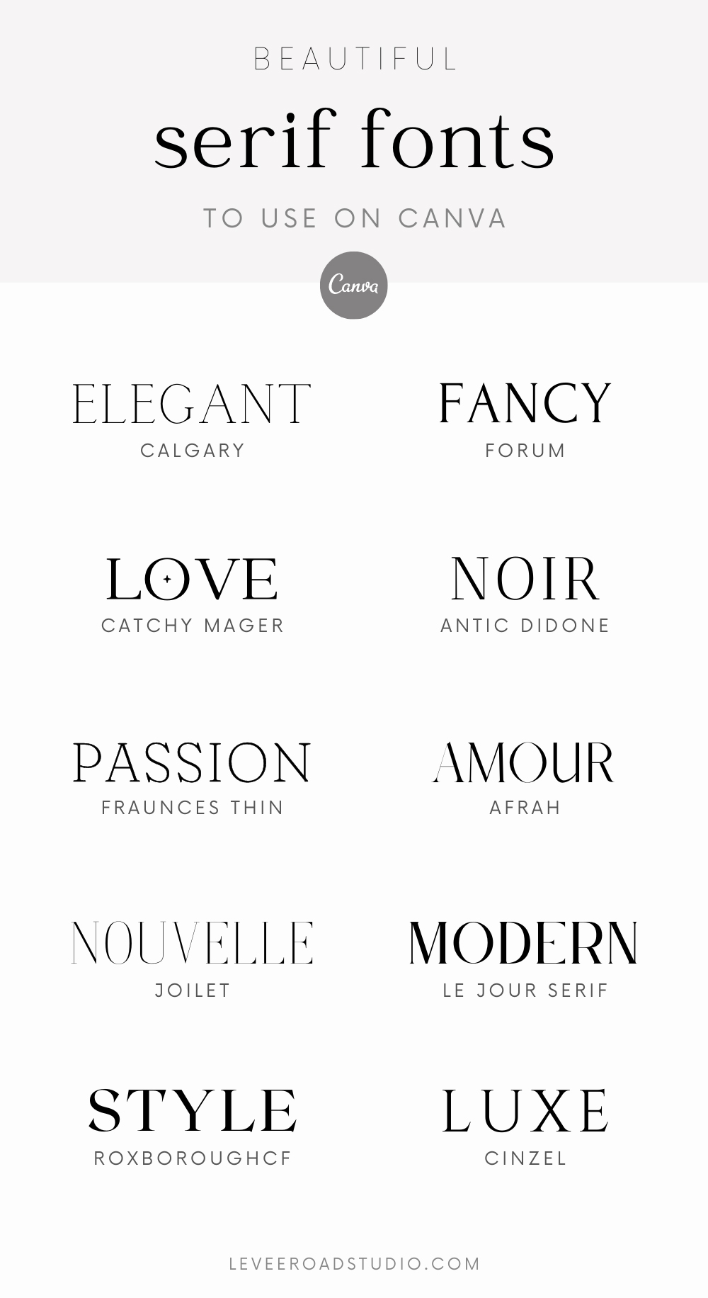 Best Serif Fonts On Canva Part 1 Levee Road Studio
