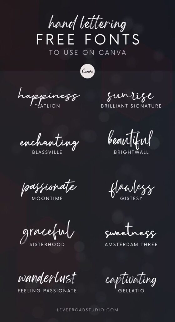 Best Free Handwritten Fonts on Canva (Part 1) | Levee Road Studio